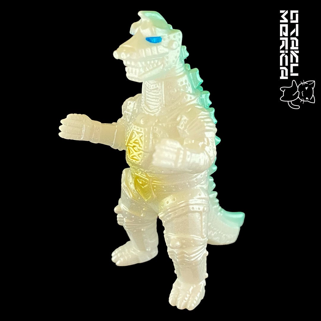Marusan Margacha MechaGodzilla 1974 (Pearl White, Painted) Kaiju Sofubi | Otakumerica