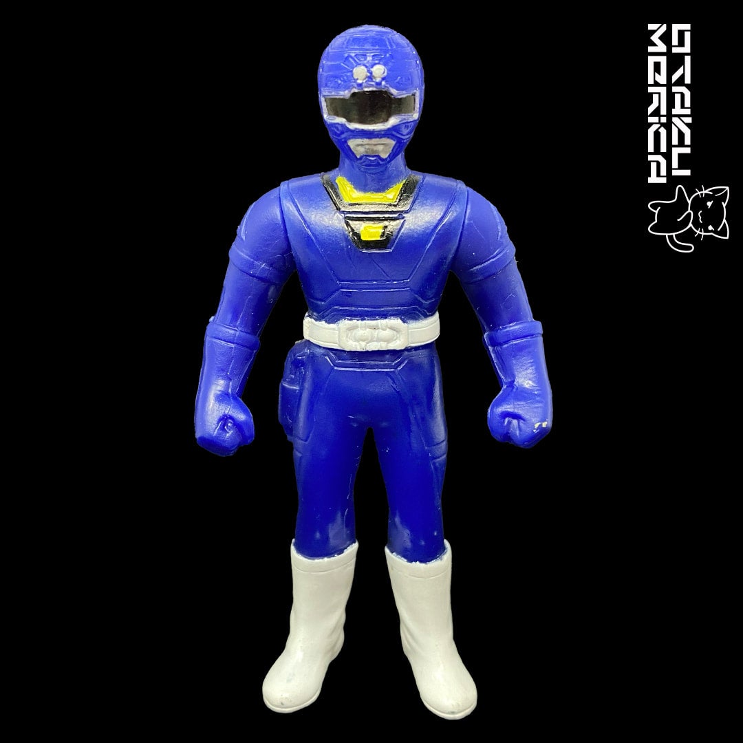 Bandai 1996 Gekisou Sentai Carranger Blue Ranger - Mini Sofubi Figure ...
