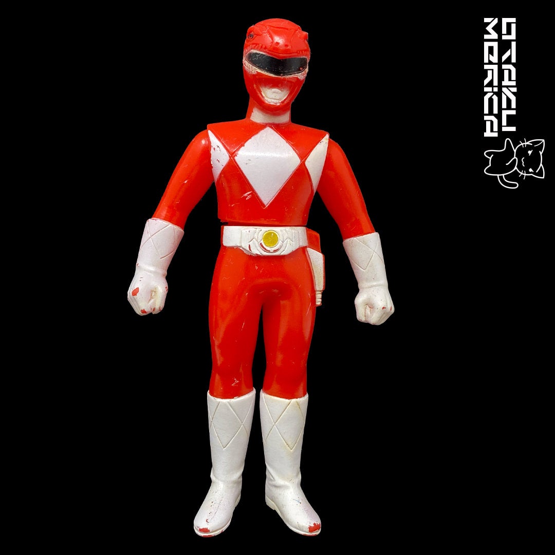 Bandai 1992 Kyōryū Sentai Zyuranger Red Ranger - Sofubi Figure | Otakumerica