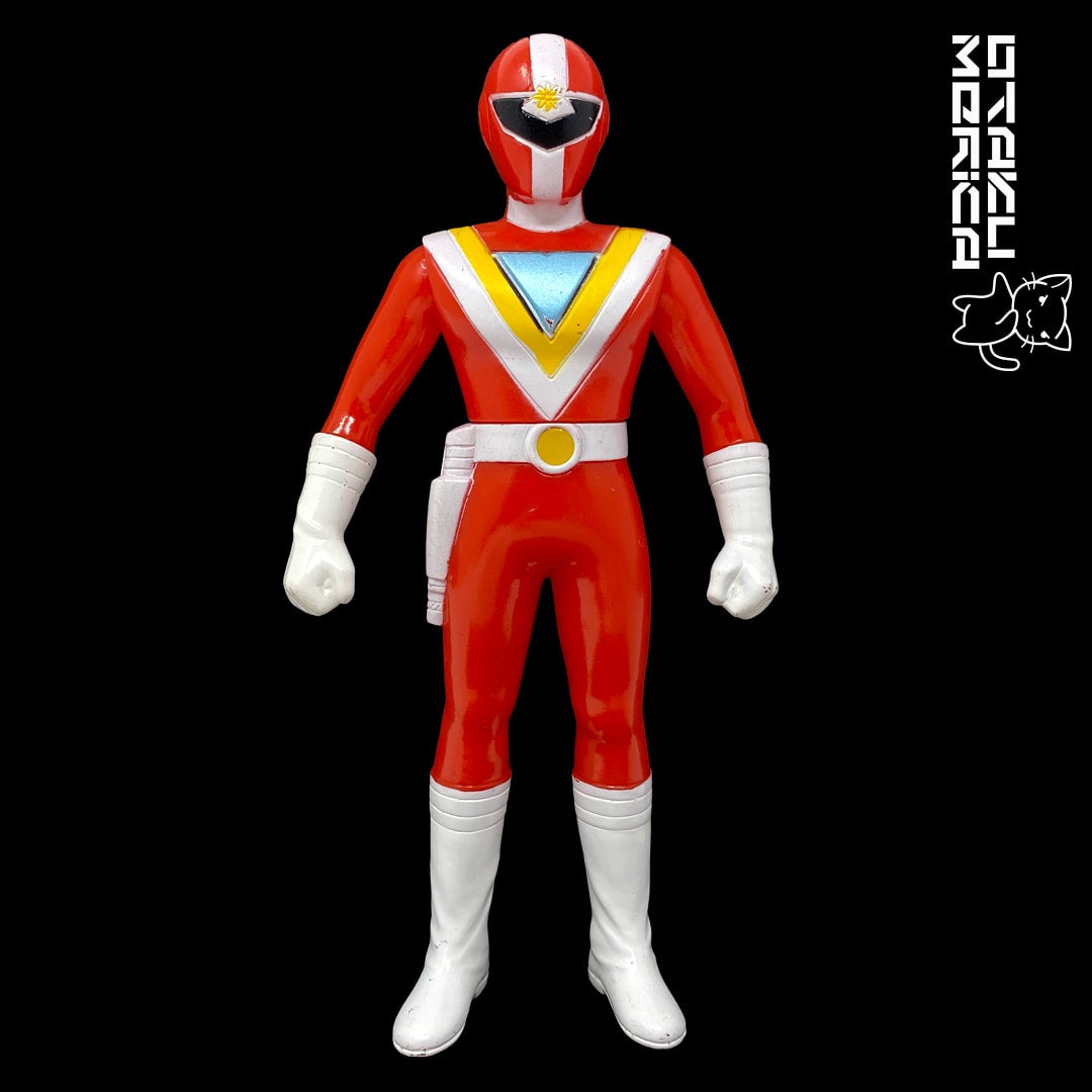 Bandai 1990 Chikyuu Sentai Fiveman Five Red - Sofubi Figure | Otakumerica