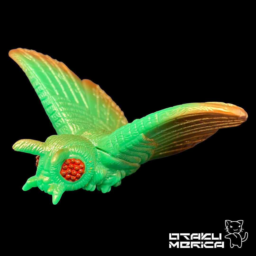 Marusan Margacha Mothra (Green, Painted) Kaiju Sofubi Figure | Otakumerica